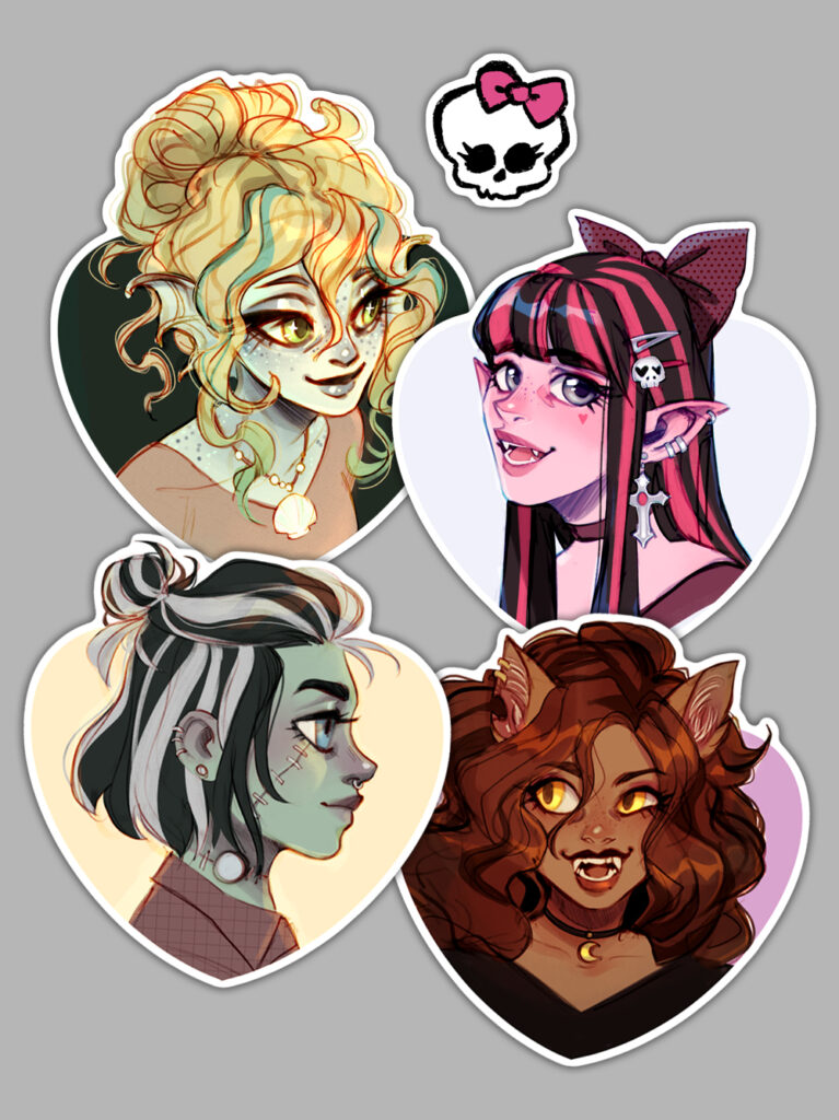 Monster High sticker sheet - fuki-stuff.com